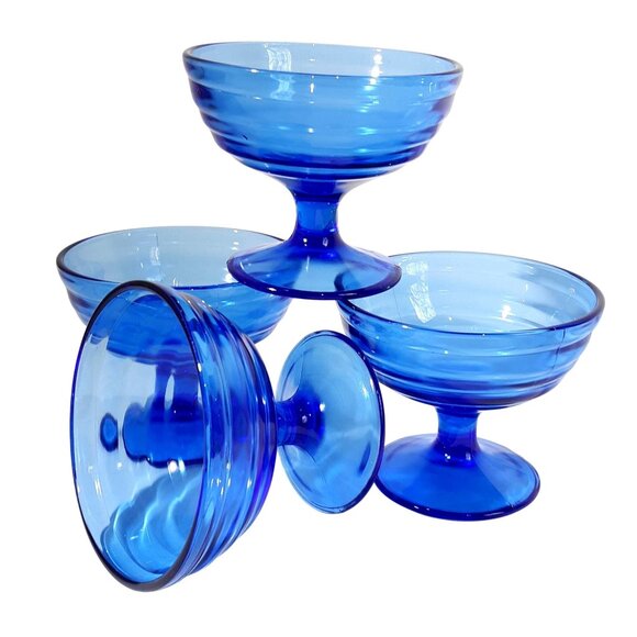 Hazel-Atlas | Dining | 4 Moderntone Sherbet Cobalt Blue Hazel Atlas ...